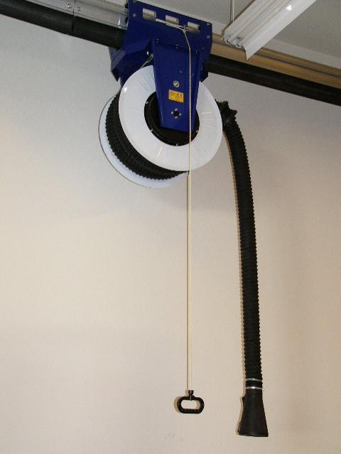 Overhead Vehicle Exhaust Extraction System, Eurovent set up for 2 Vehicles