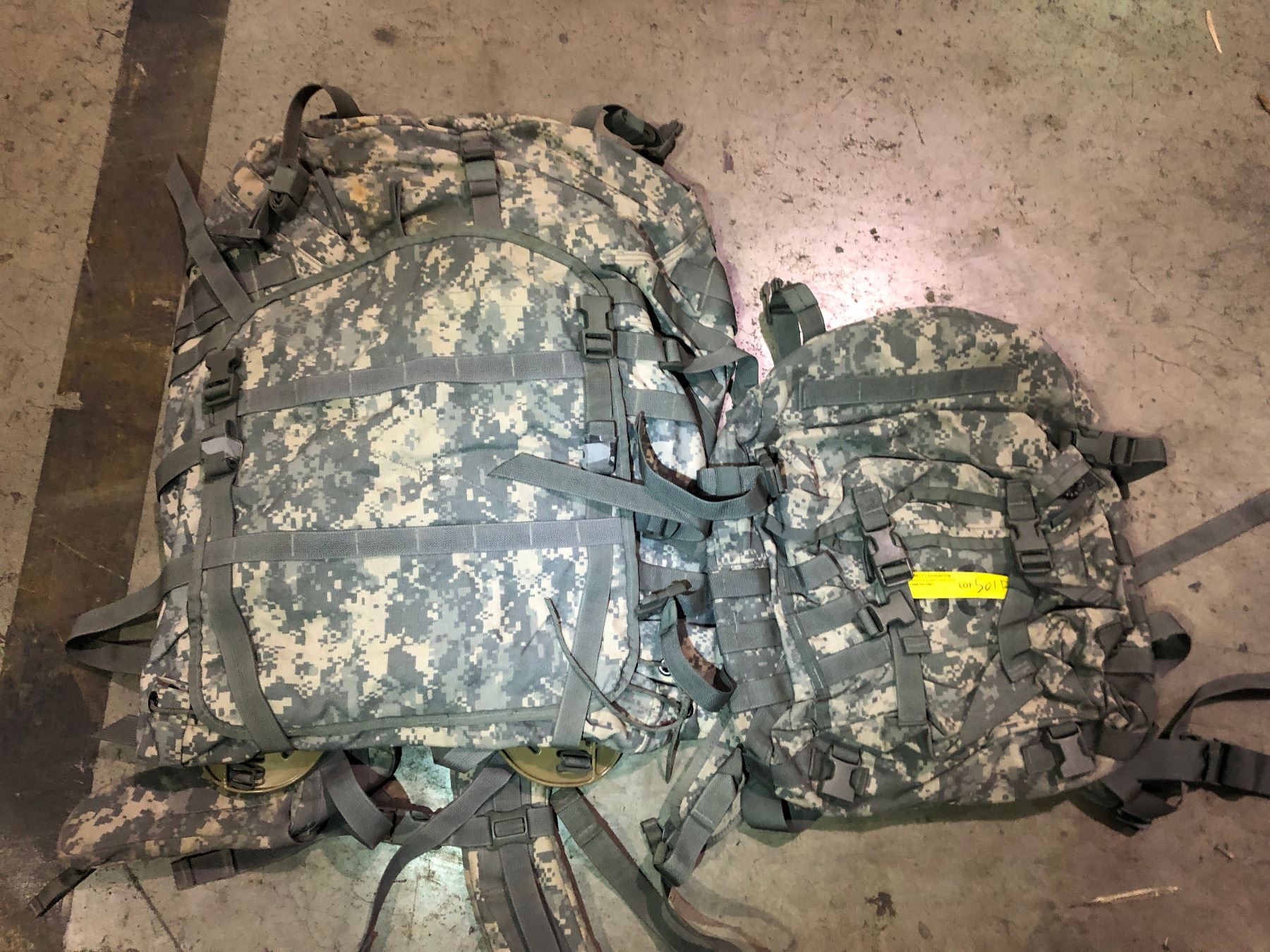 Group of 2 assorted US military heavy-duty field bags