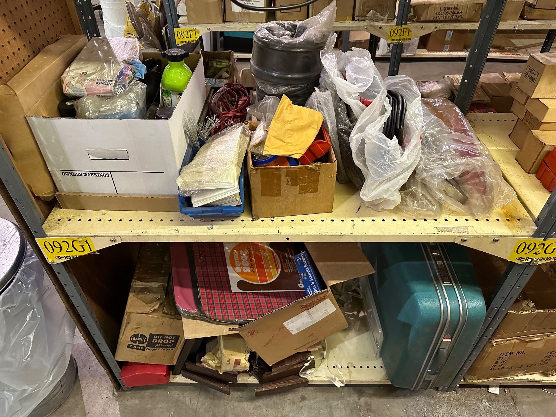 2 Shelves full of assorted mechanical car parts & misc including ...