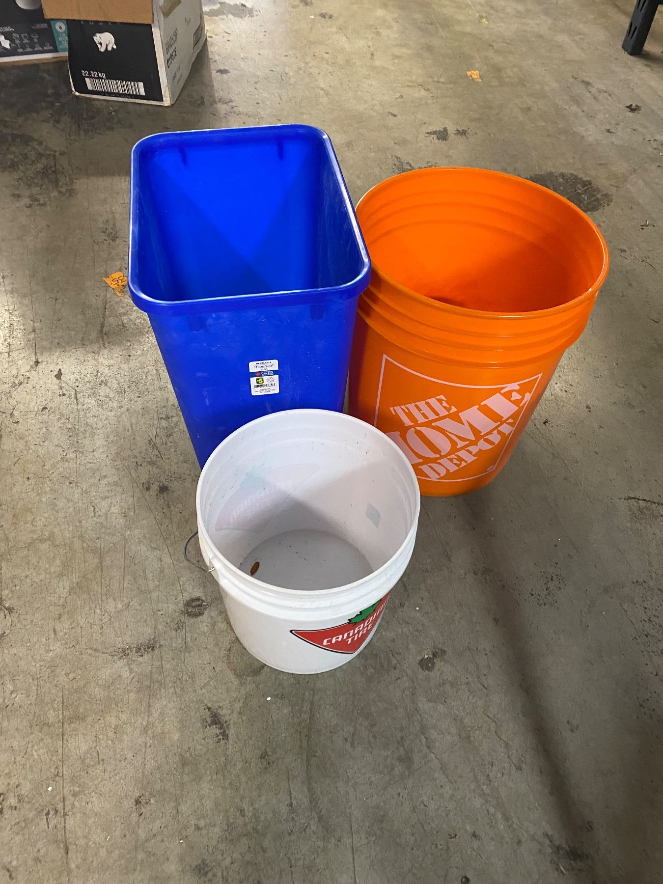 Recycling bin and buckets