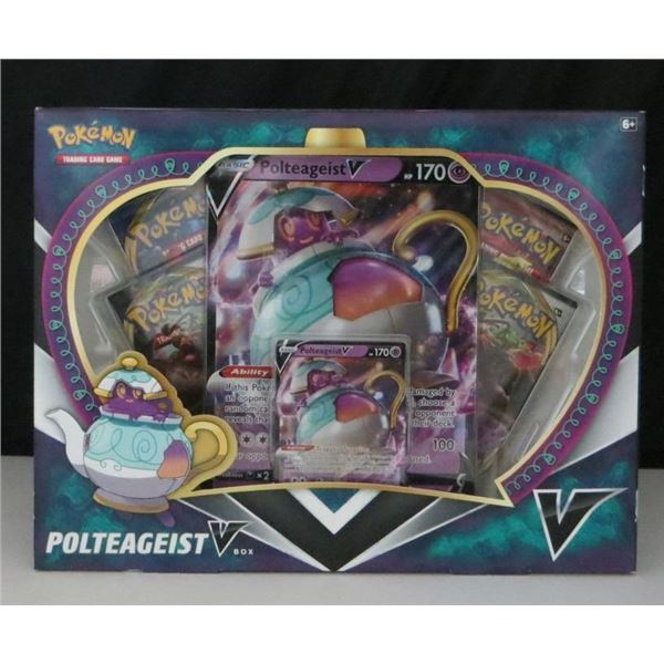 Pokemon Polteageist V Box 4 Booster Packs 1 Foil Card & 1 Large Card ...