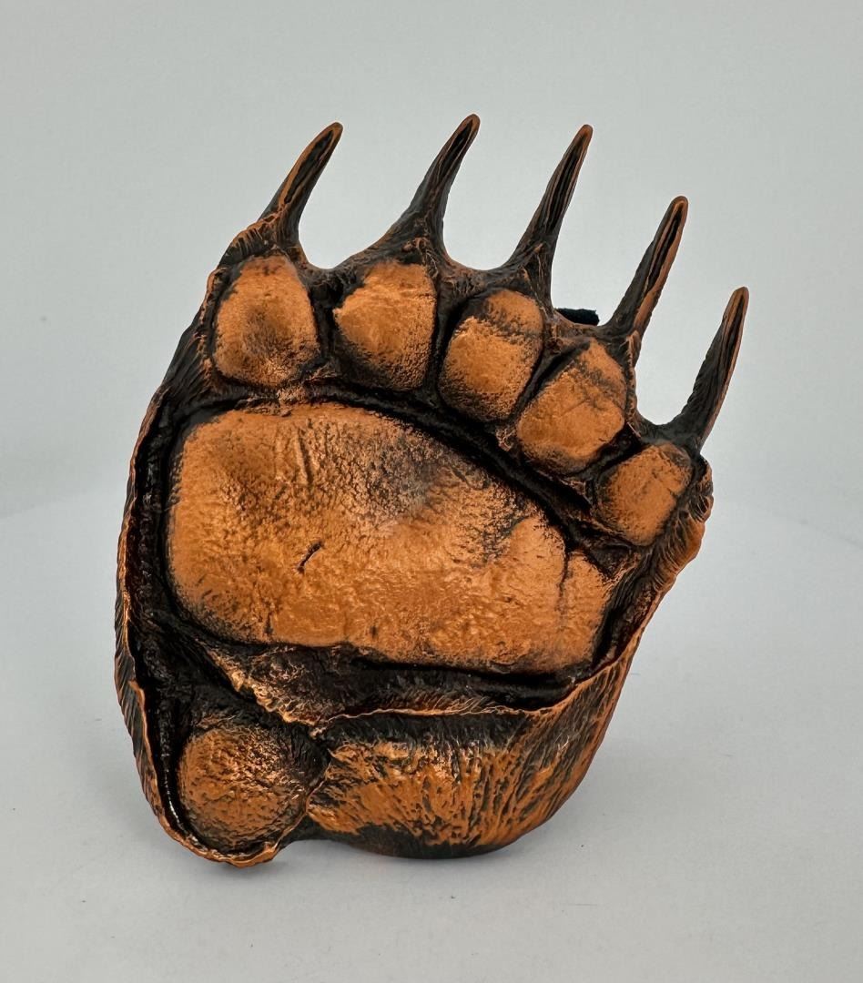 Bronze Montana Grizzly Bear Track Belt Buckle