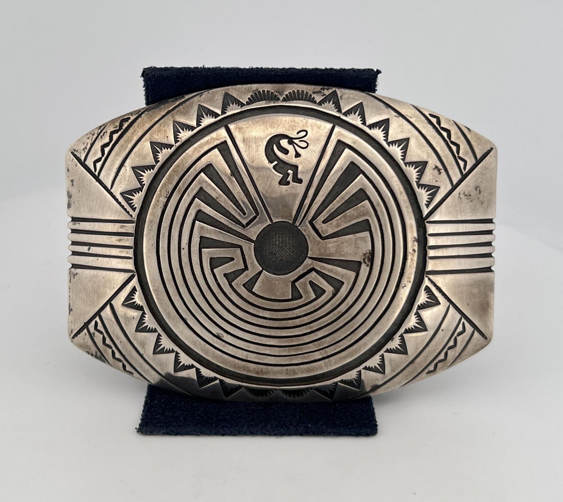 Hopi Indian Sterling Silver Belt Buckle
