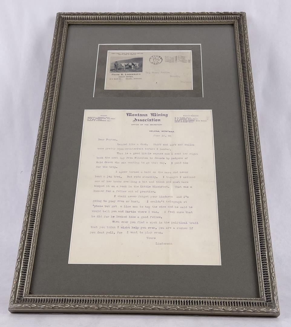 Frank B. Linderman Glacier Park Montana Letter