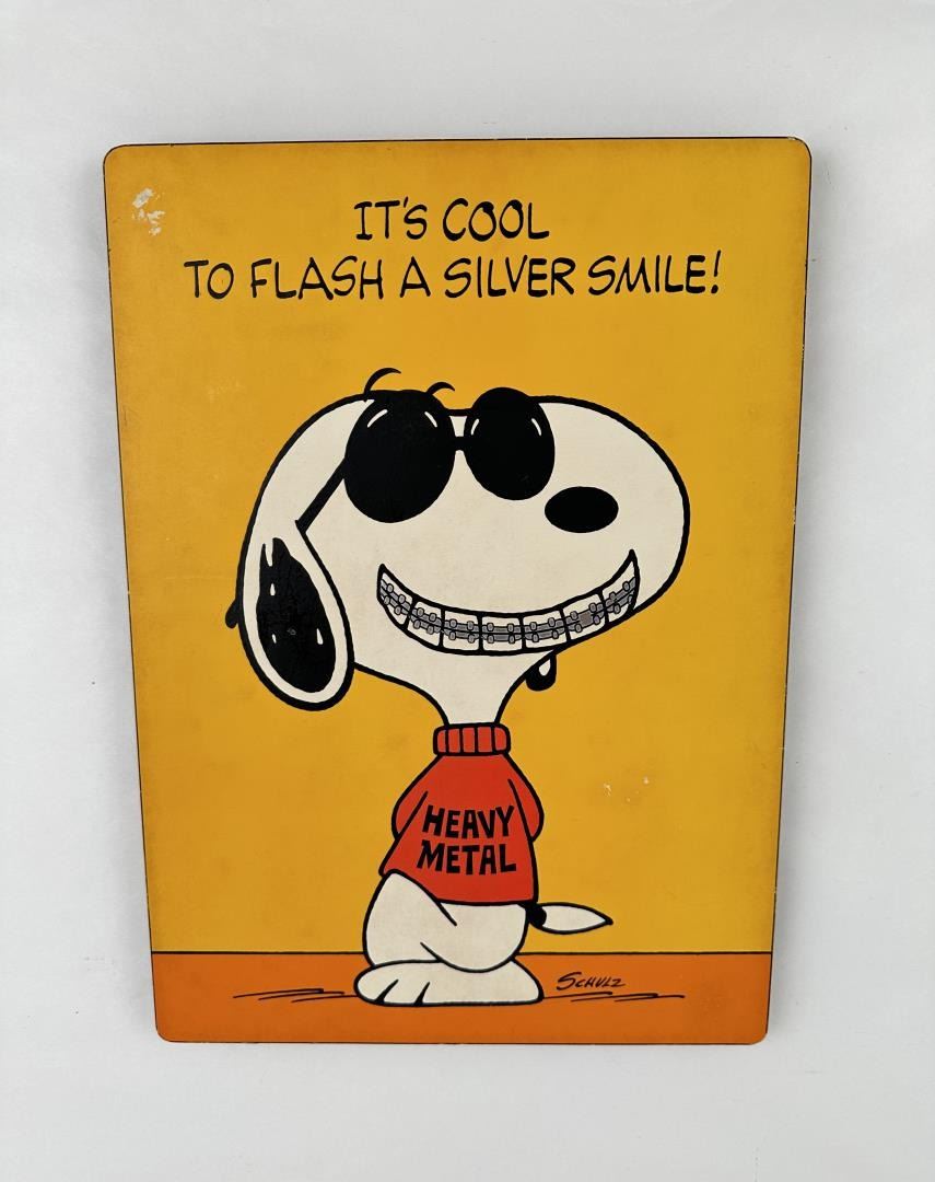 Vintage Snoopy Silver Smile Braces Poster