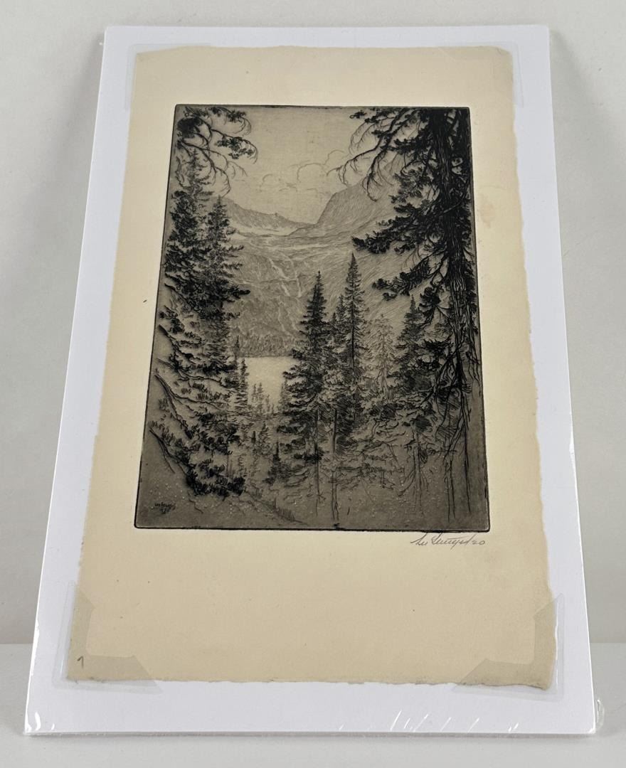 Lee Sturges Glacier Park Montana Etching