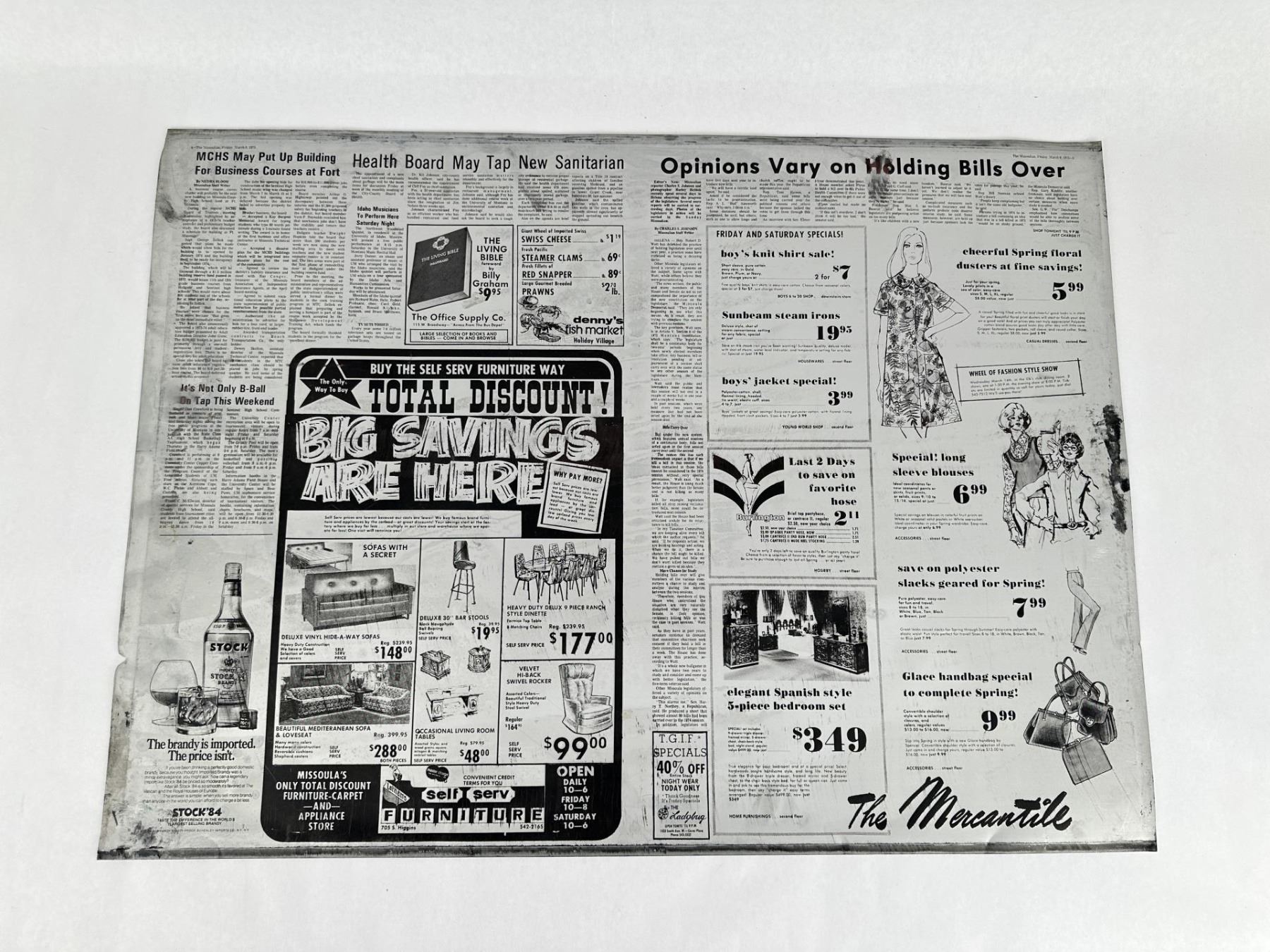 Missoulian Missoula Montana Newspaper Print Plate