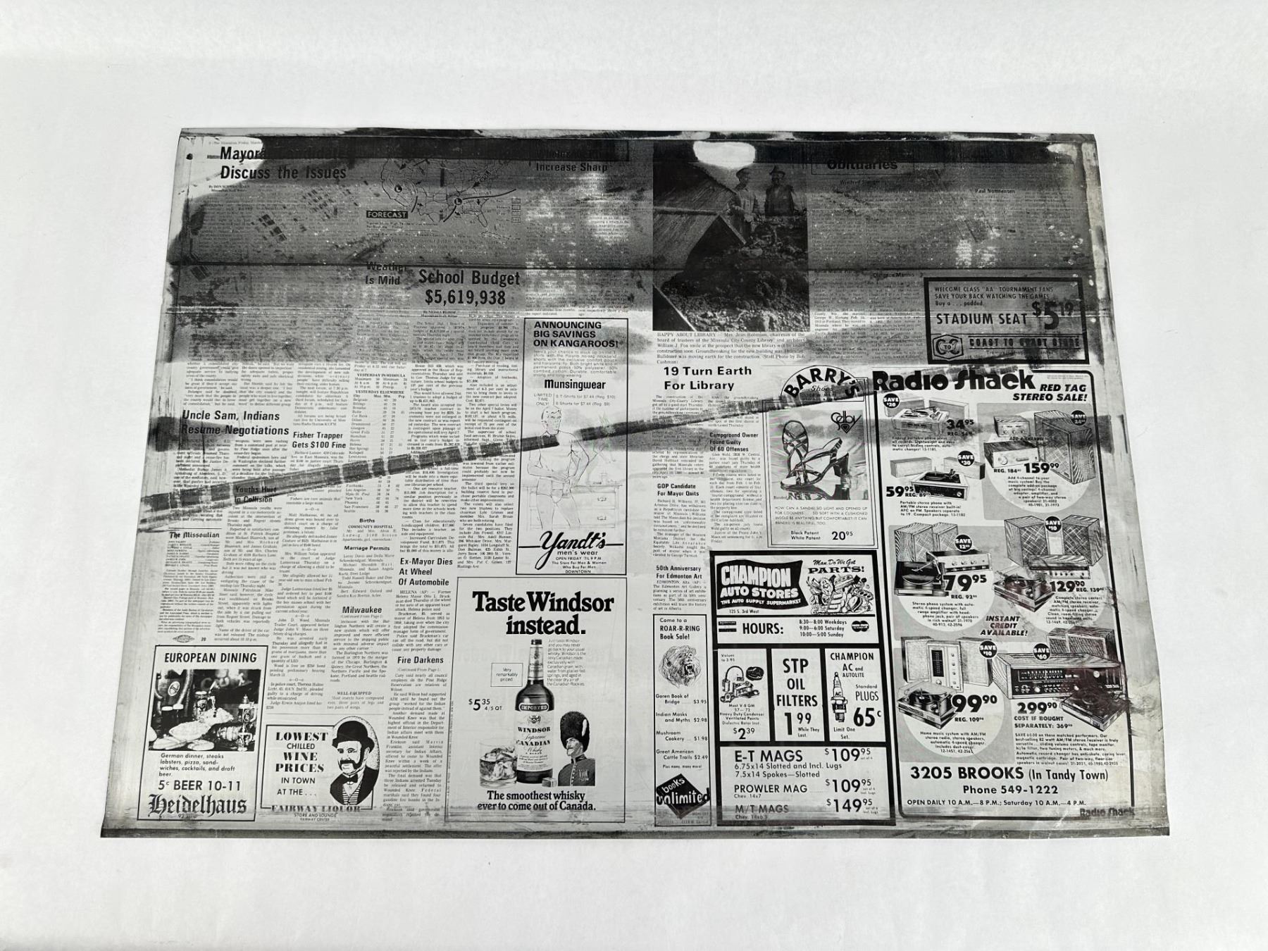 Missoulian Missoula Montana Newspaper Print Plate