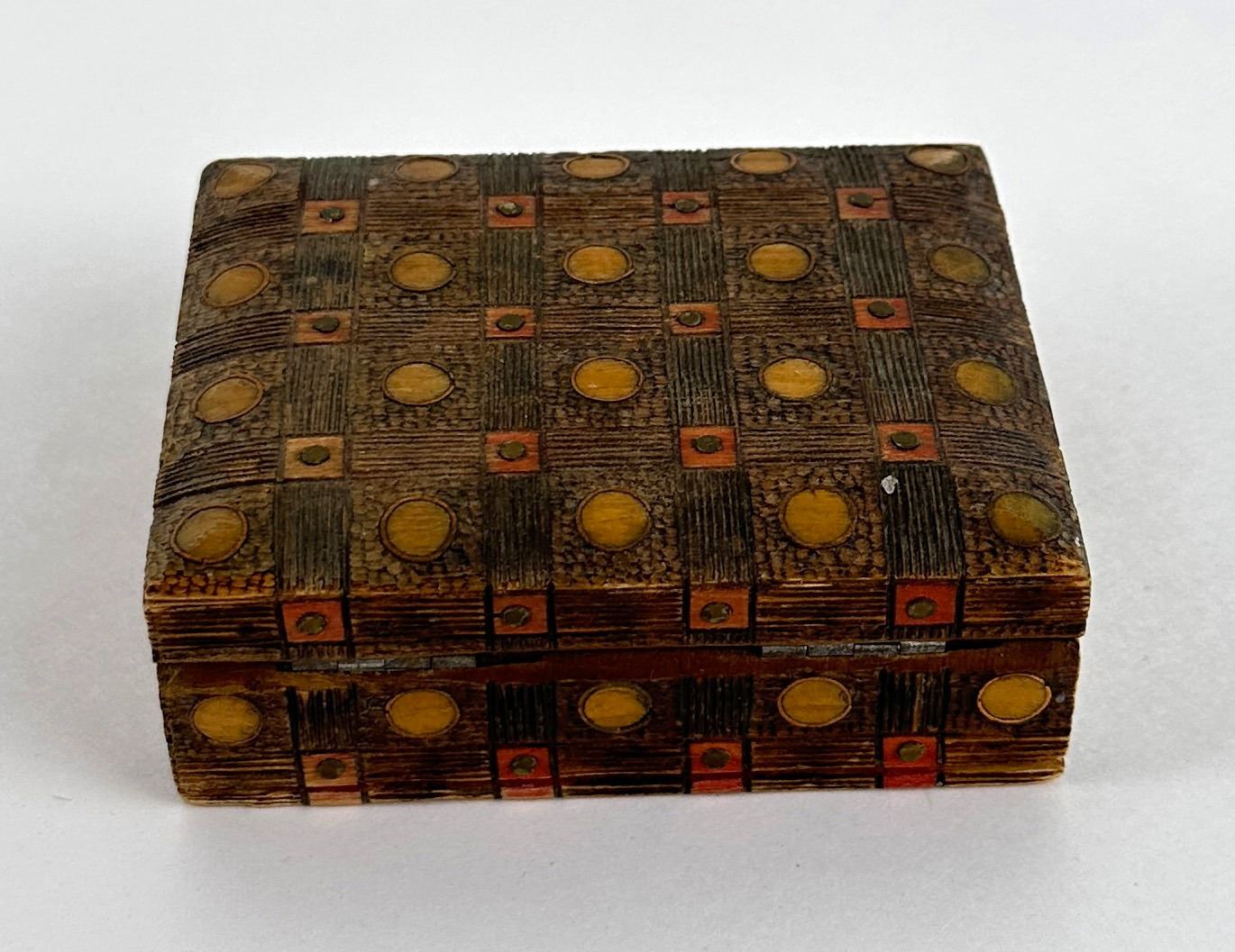 Antique Polish Wood Trinket Box