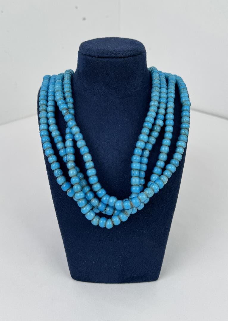 Hudsons Bay Blue White Heart Trade Beads