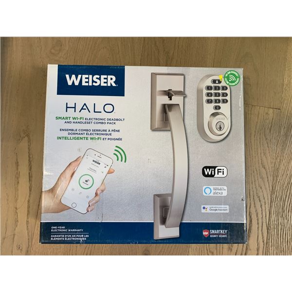 WEISER HALO SMART WI-FI ELECTRONIC DEADBOLT & HANDLE SET COMBO PACK ... WEISER HALO SMART WI-FI ELECTRONIC DEADBOLT & HANDLE SET COMBO PACK ...