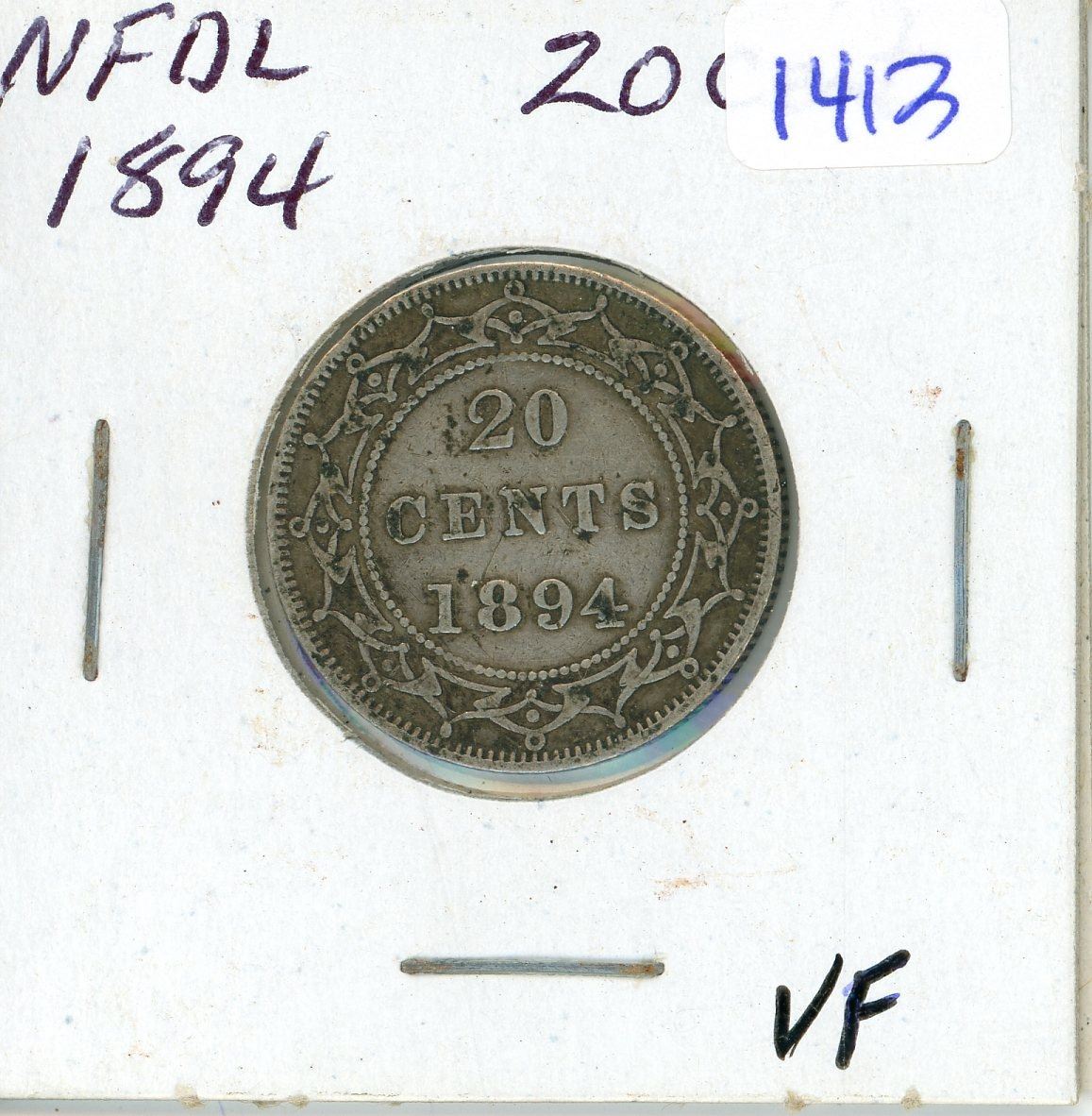 1894 Newfoundland 20 cents silver coin - Schmalz Auctions