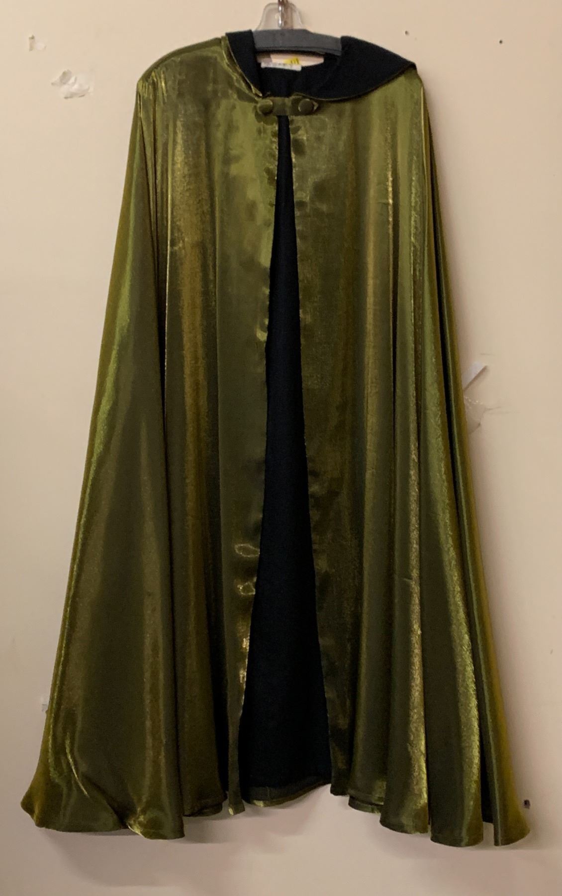 Screen Worn Green/Gold Sheer Hooded Cape