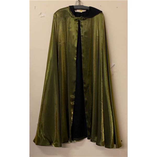 Screen Worn Green/Gold Sheer Hooded Cape