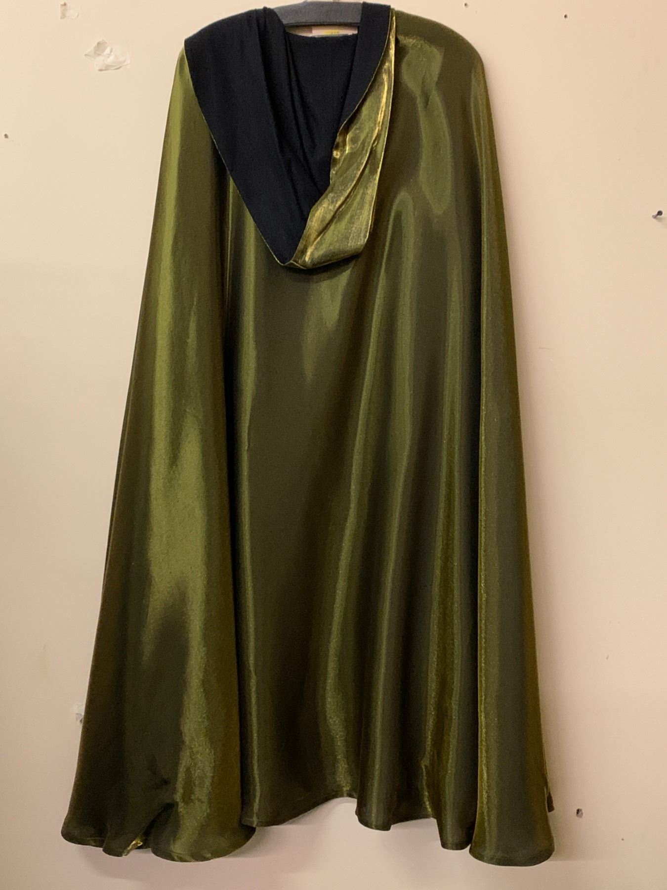 Screen Worn Green/Gold Sheer Hooded Cape
