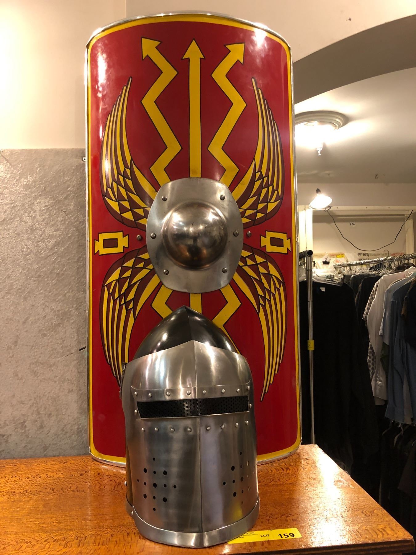 Roman Knight Full Face Metal Helmet with Sheild