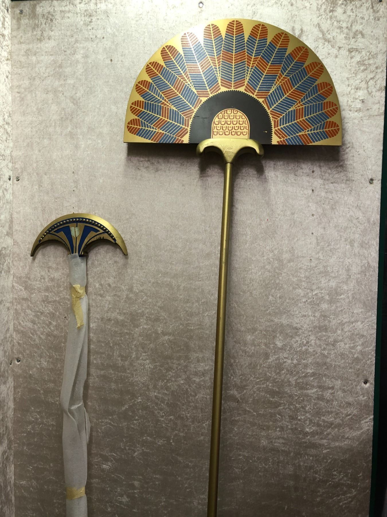 Group of 2 Roman Style Staff w/Scarab Accents
