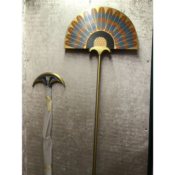 Group of 2 Roman Style Staff w/Scarab Accents