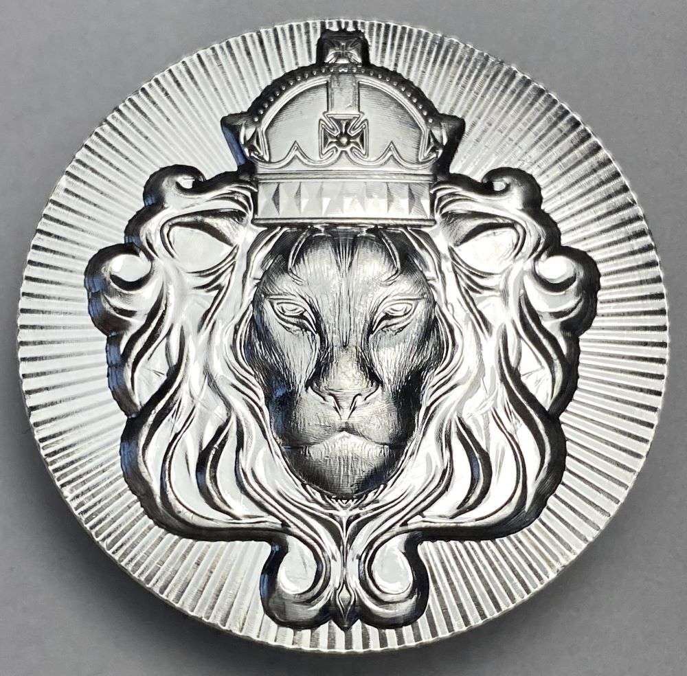 Scottsdale Mint Lion Head 100 Grams .999 Silver