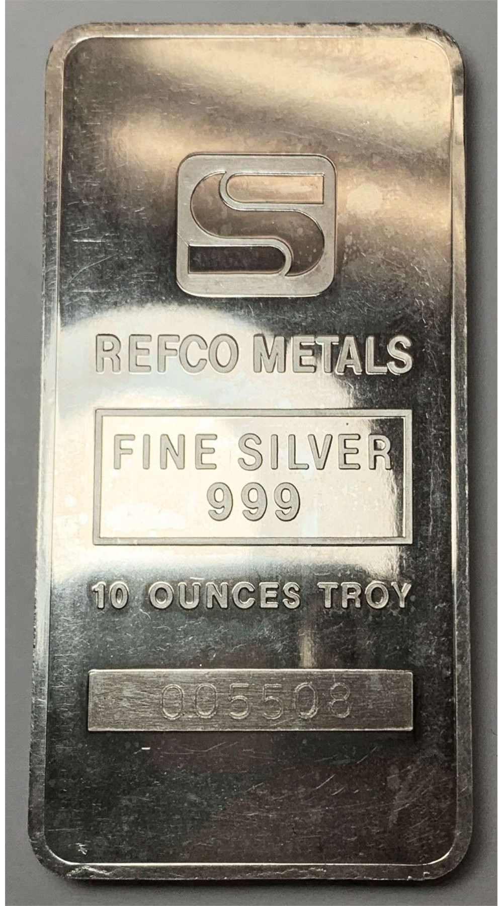 Refco Metals 10 ozt .999 Silver Bar