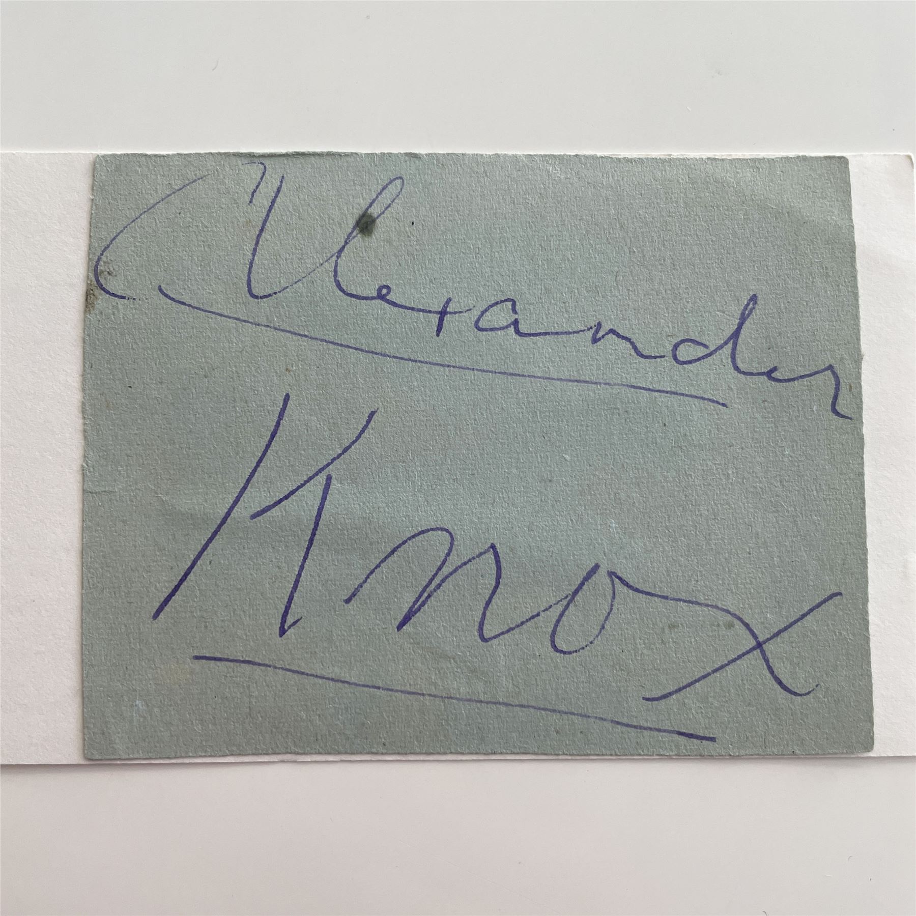 Alexander Knox original signature