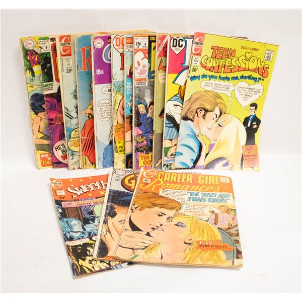 LOT OF 15 VINTAGE ROMANCE COMICS 1960S UP LOT OF 15 VINTAGE ROMANCE COMICS 1960S UP
