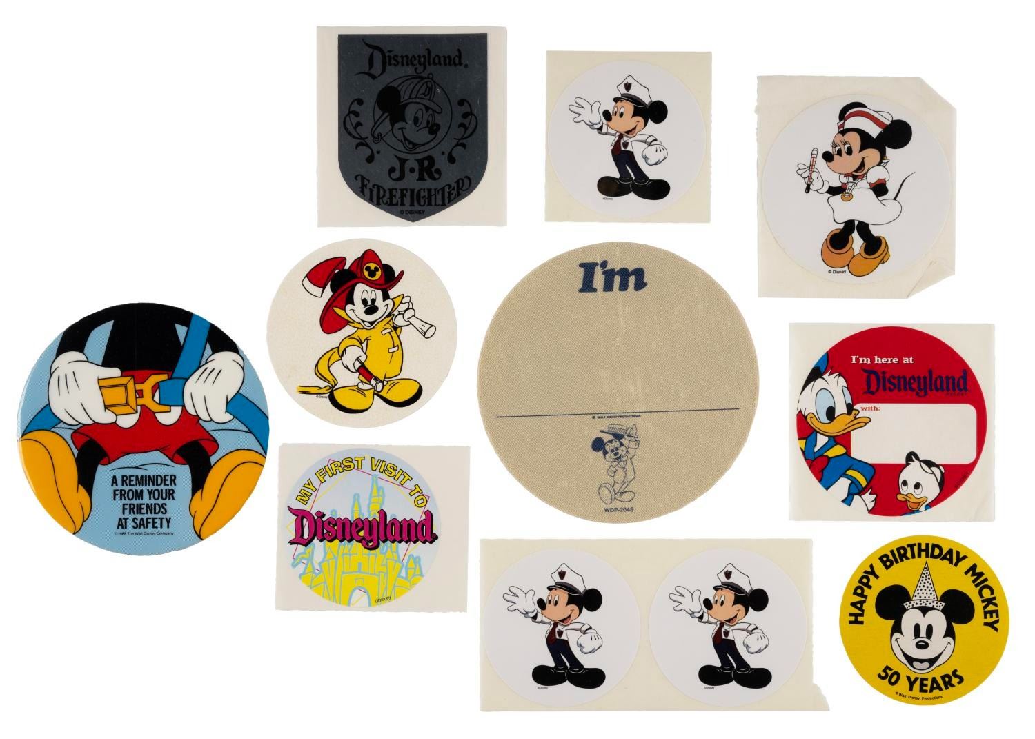 A Collection of Disneyland Stickers & Decals.