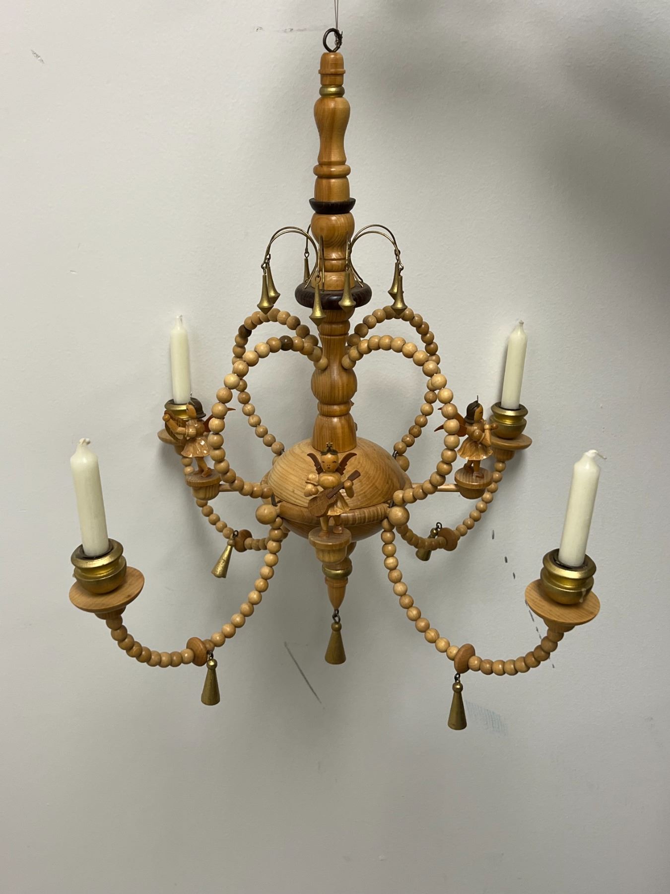 Vintage German Angel Advent Candle Chandelier - nice, see all photos
