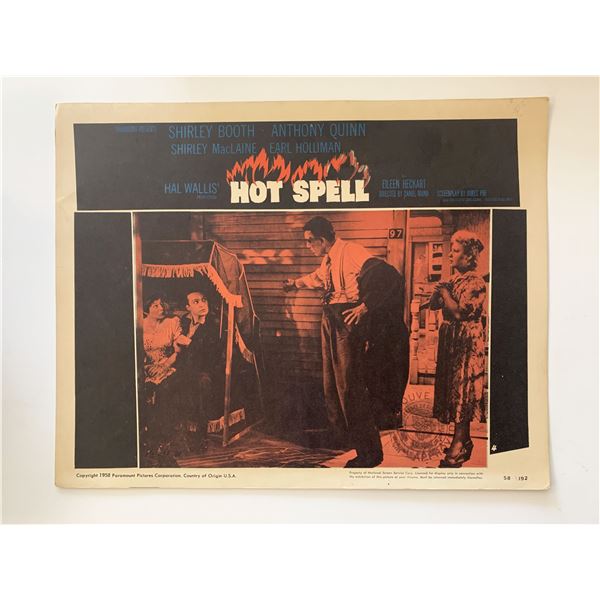 Hot Spell original 1958 vintage lobby card