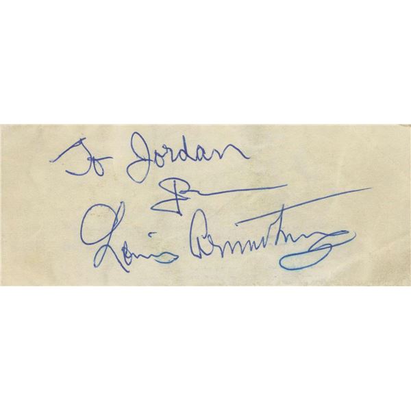 Louis Armstrong signature cut. GFA Authenticated