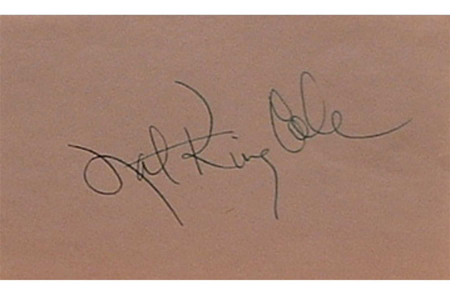 Nat King Cole signature slip