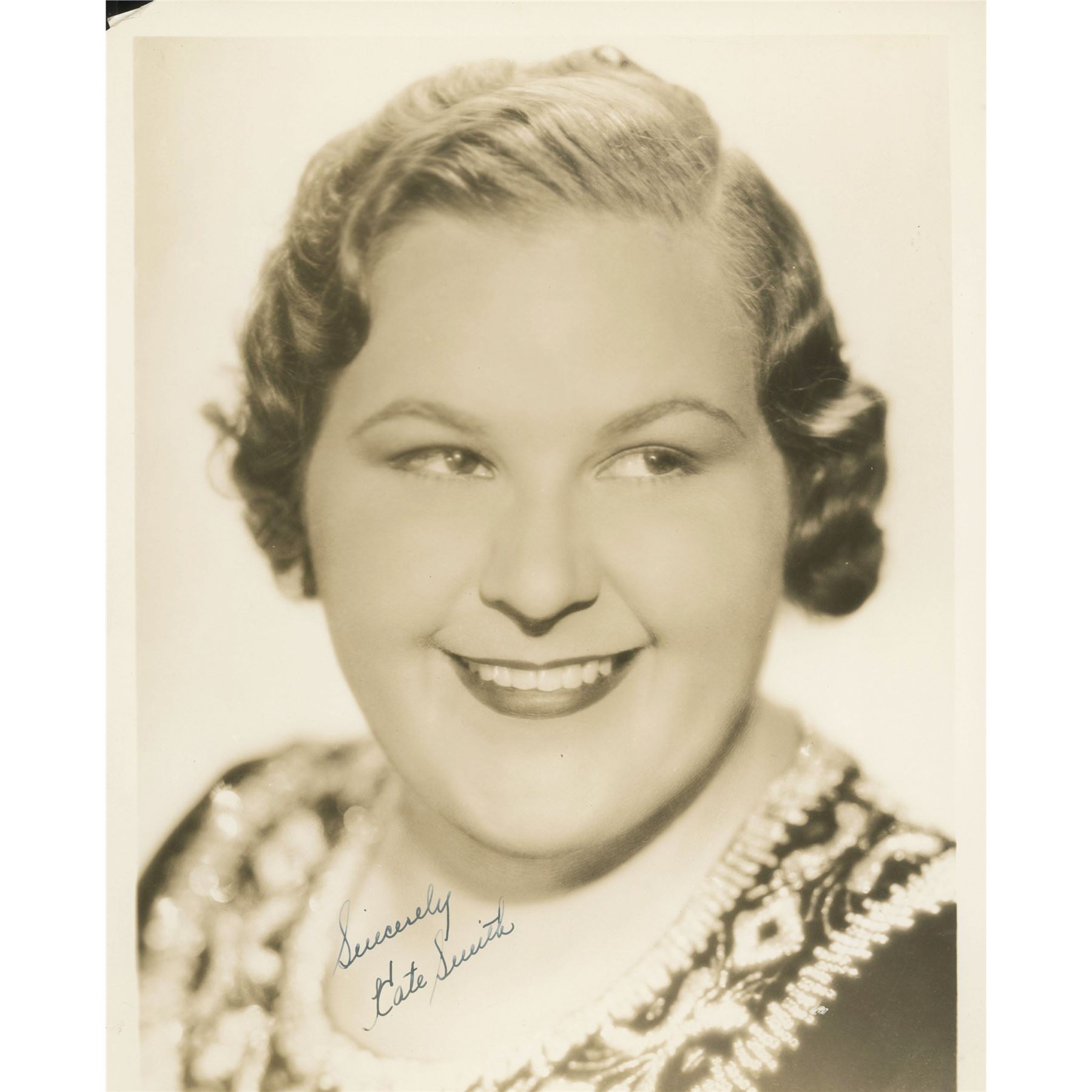Kate Smith signed photo. GFA Authenticated
