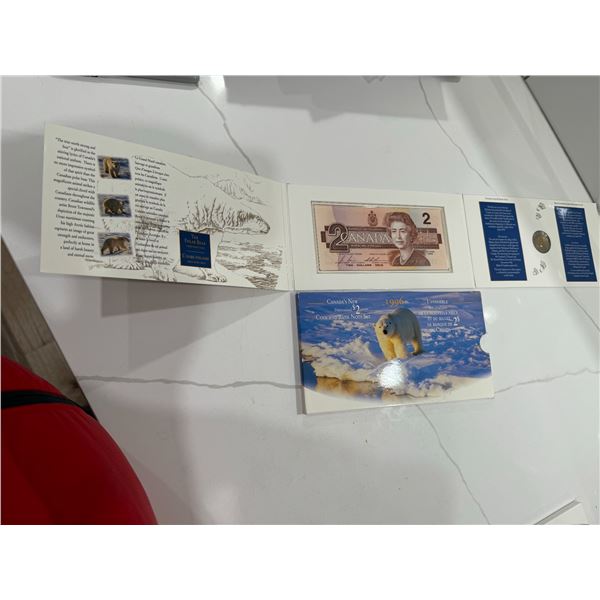 1996 Canada's new uncirculated $2 coin and bank note set
