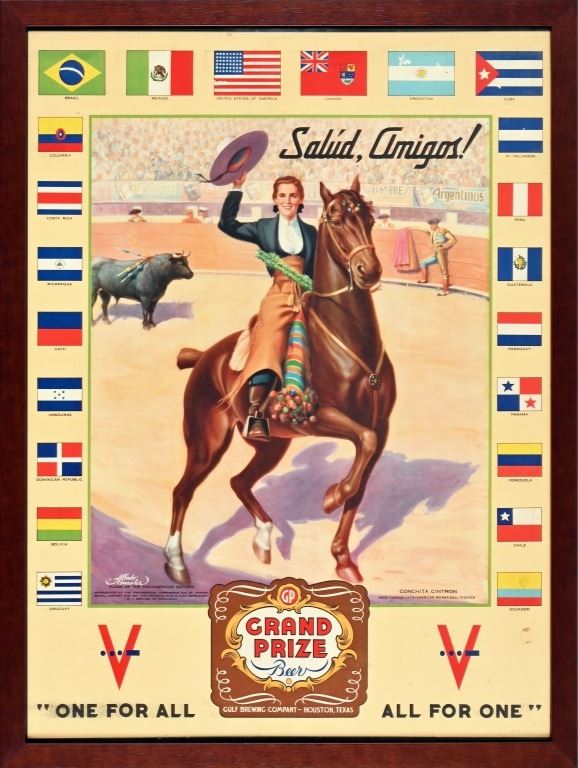 Grand Prize Beer WW2 Victory Lithograph 1945