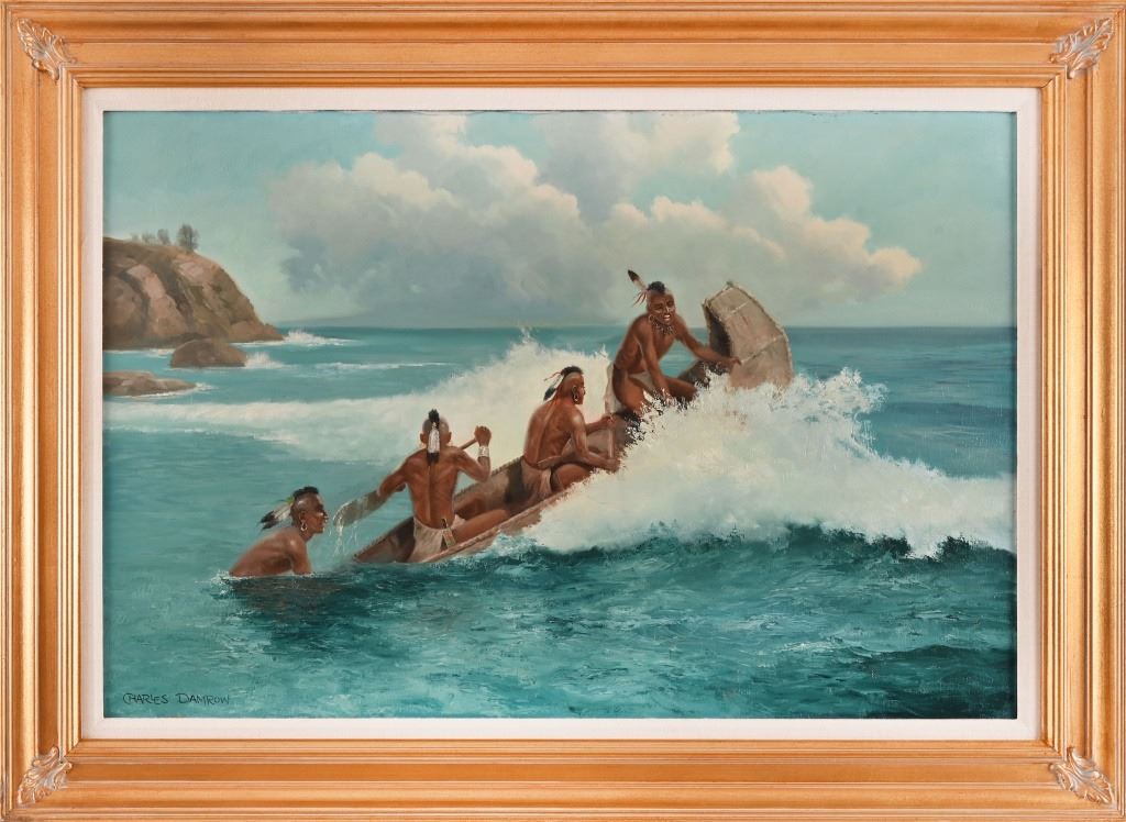 Charles Damrow Iroquois Indian Oil Painting