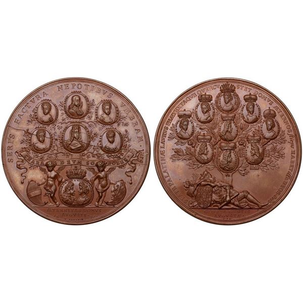 Leopold I (1658-1705). Bronze Medal. 79mm. Royal Family Tree, 1697. By ...