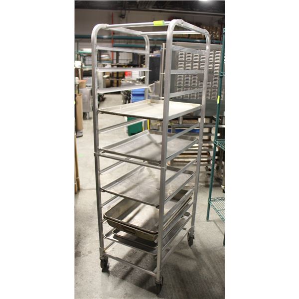 12 Tier Aluminum Bun Rack W 4 Full Size Bun Pans