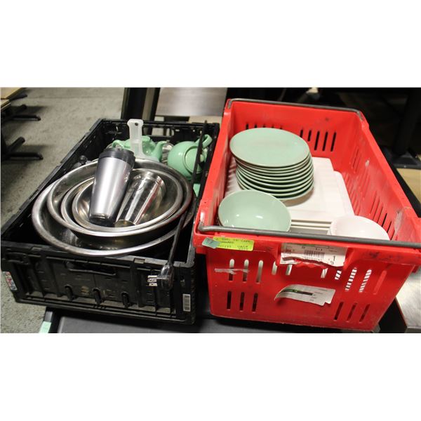 2 Bins Of Cafe Dishware Green Ikea Dishes And Tea