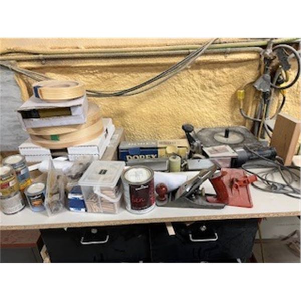 Wood edging cabinet, machine and suppies