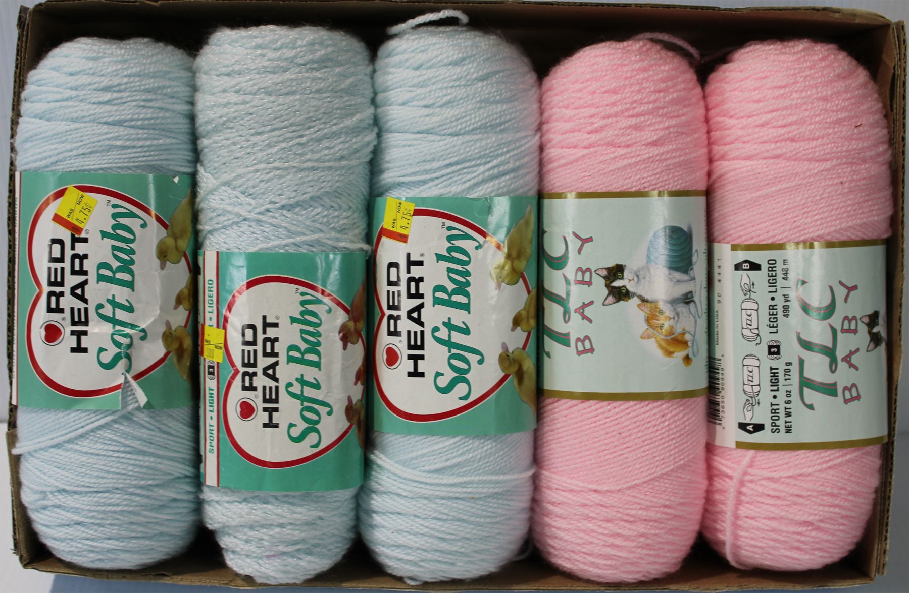 ASSORT BABY BLUE / PINK HOBBY YARN