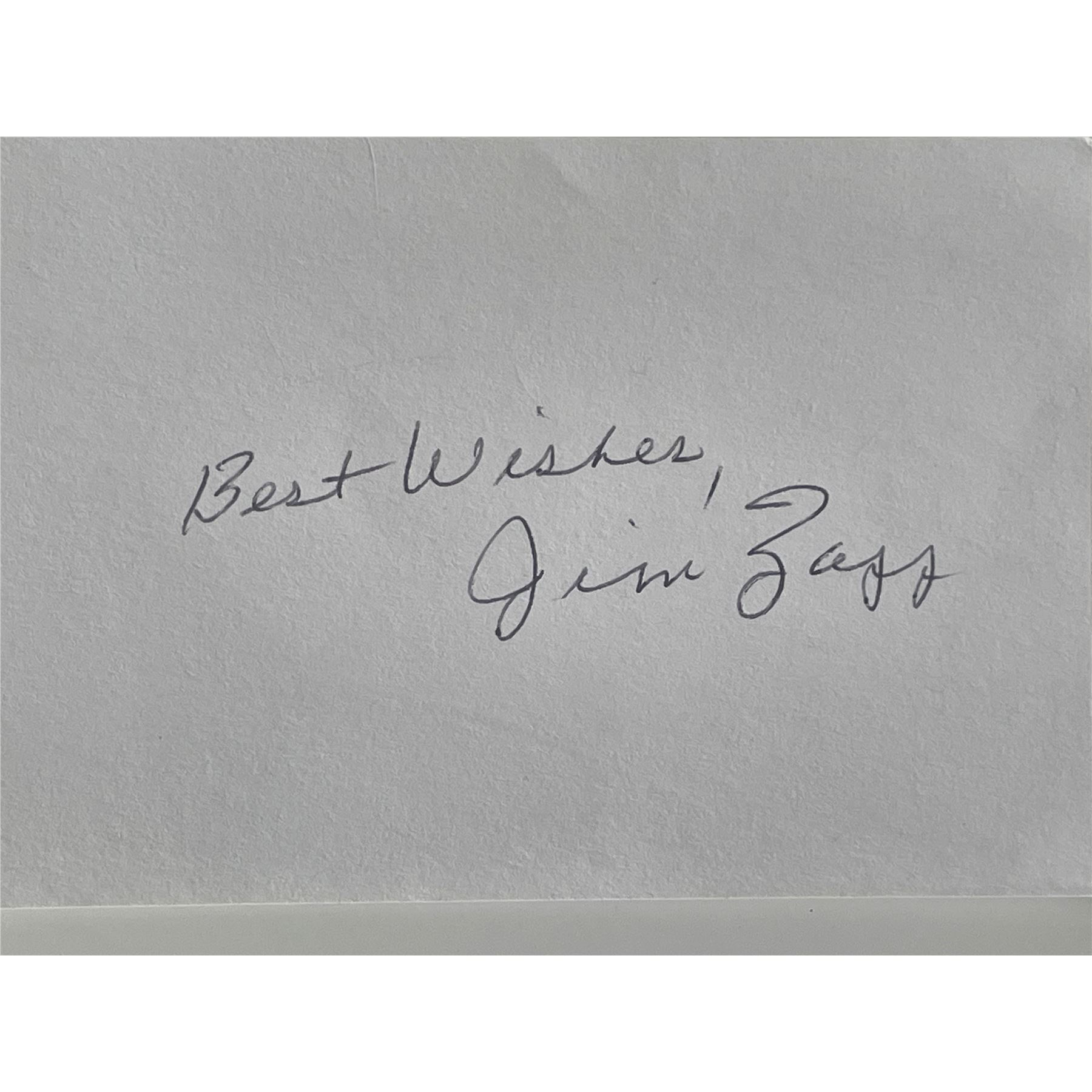 Baseball player Jim Zapp autograph note