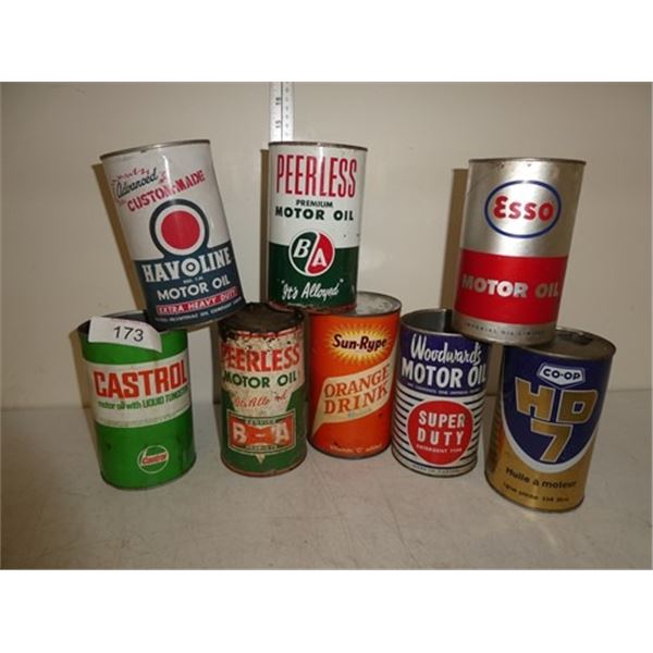 Vintage oil cans
