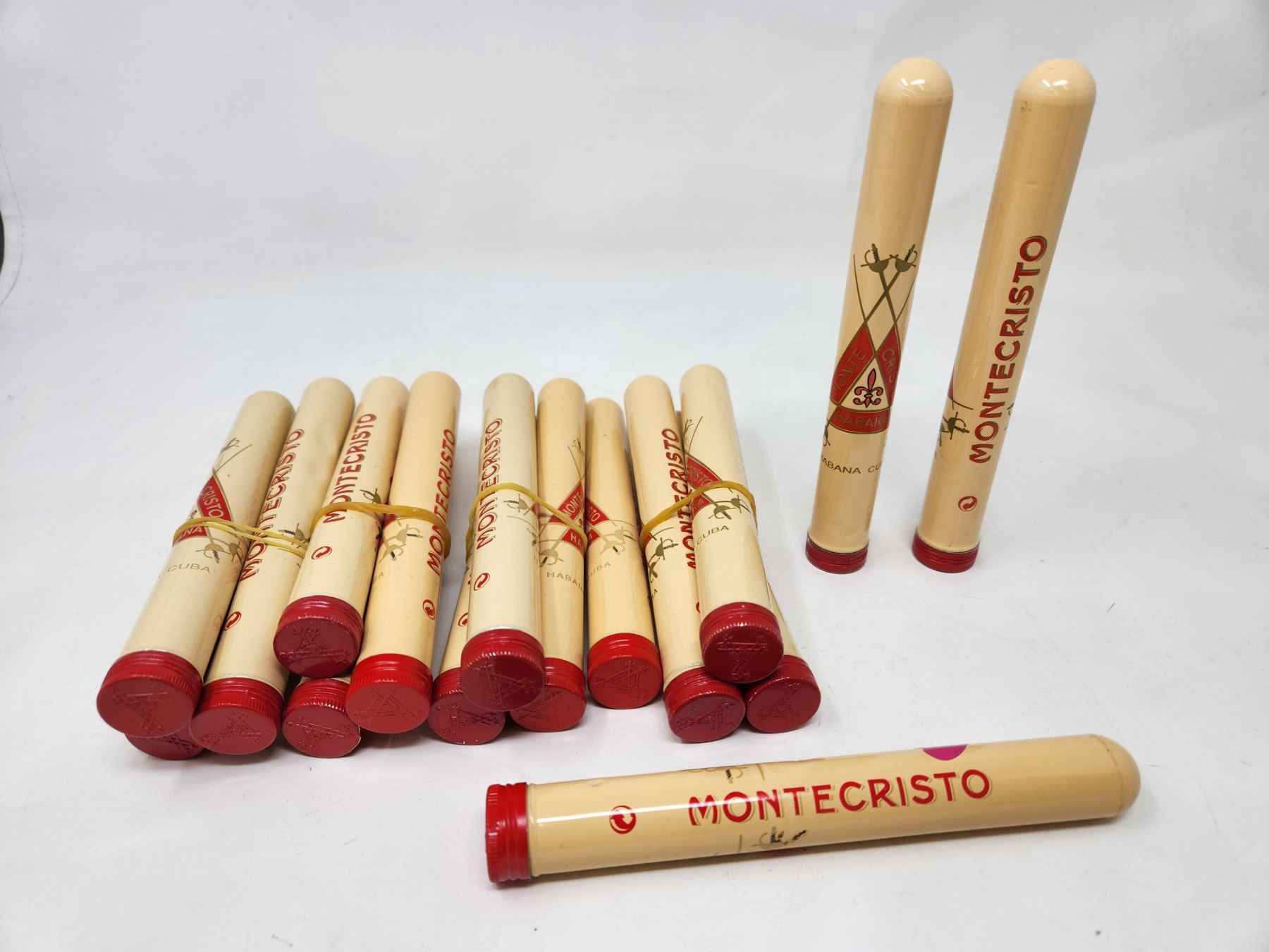 Group of 16 Vintage Monte Cristo Cigar Tubes