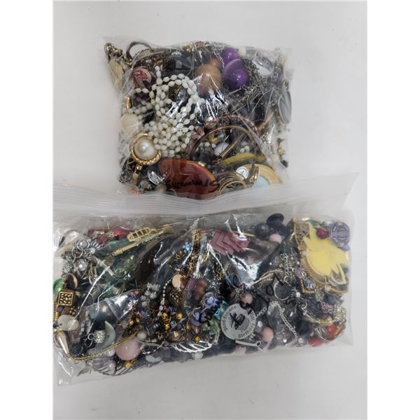 2 Bags of Scrap Jewellery for Arts & Crafts