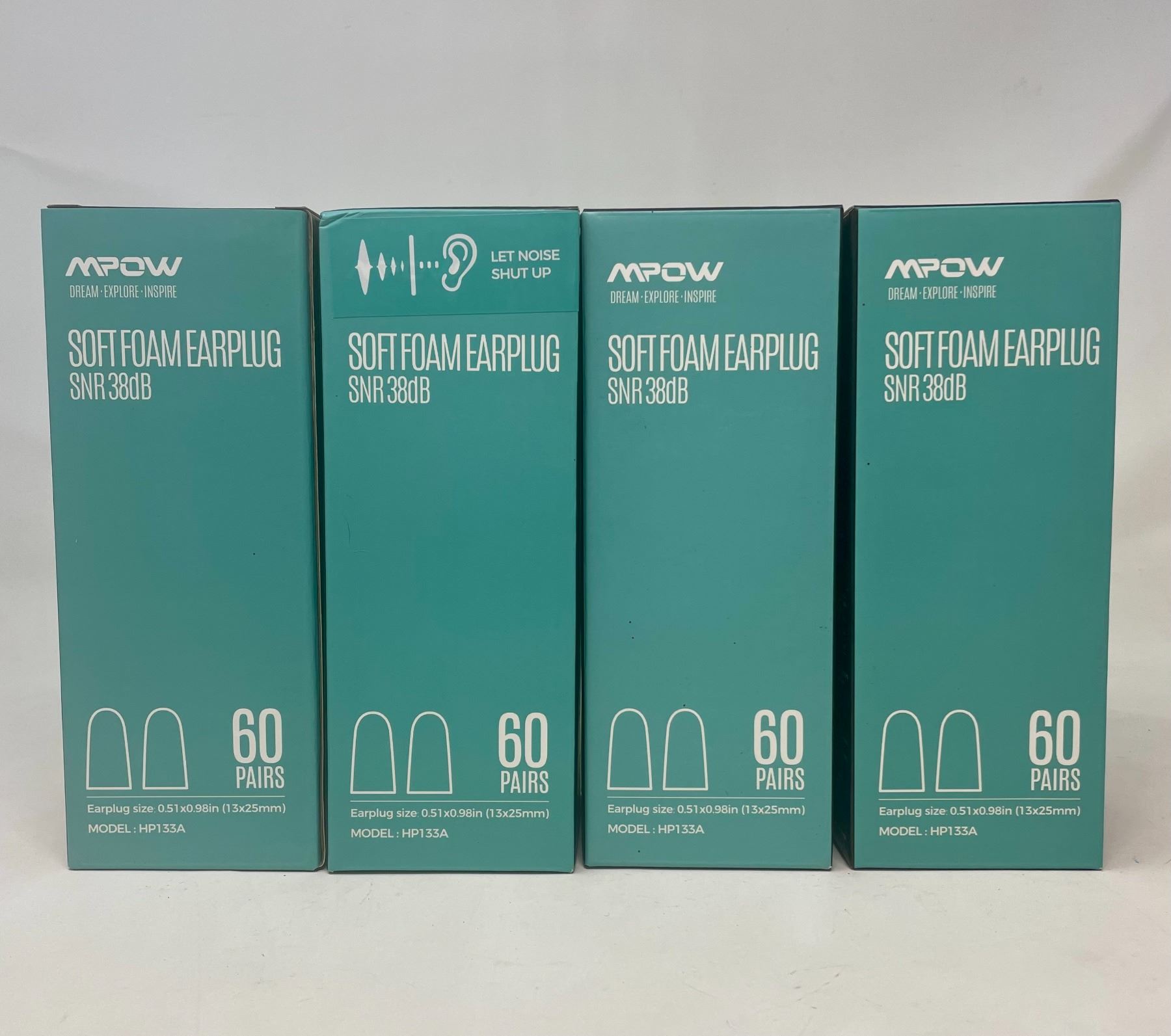MPOW Soft Foam Ear Plugs (4 Boxes, 60 pairs per Box)