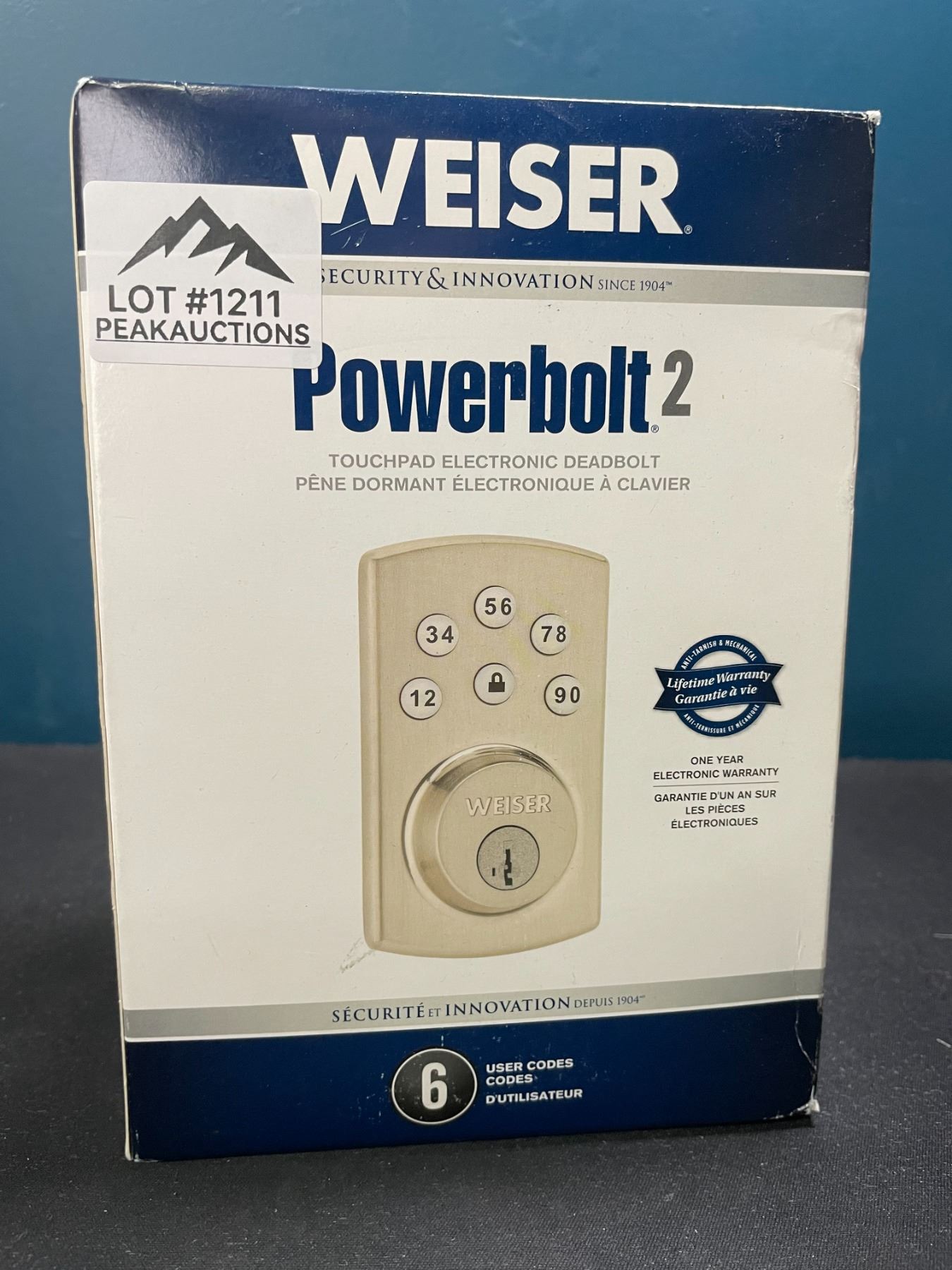Lot of 1 Weiser Powerbolt 2 - Touchpad Electronic Deadbolt