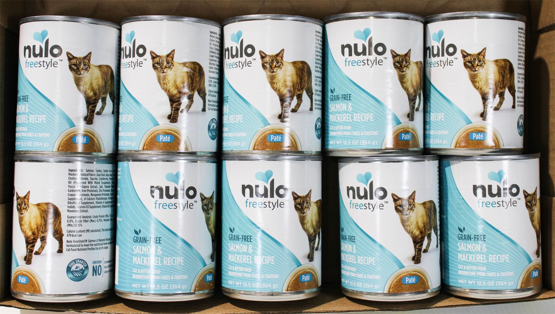 10 NULO FREESTYLE CAT & KITTEN WET FOOD - SALMON & MACKEREL RECIPE