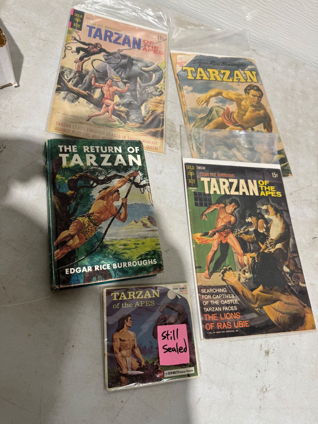 Tarzan comics, book and view master reel