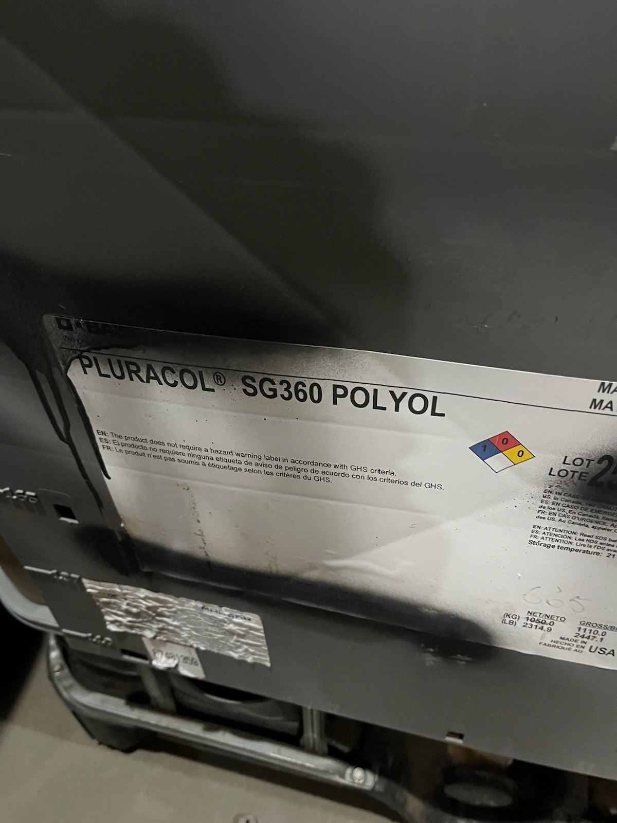 Large Tote Of Pluracol SG360