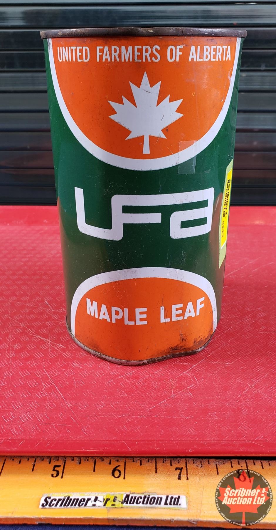 OIL TIN: UFA Maple Leaf (FULL) (6-1/2"H x 4"Dia) (SEE PICS!)